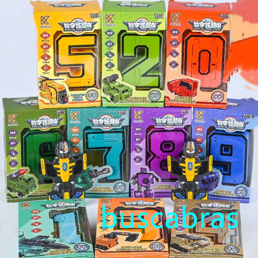 Brinquedos Infantis Robô Números 0-9 Transformers Digital Robot ...