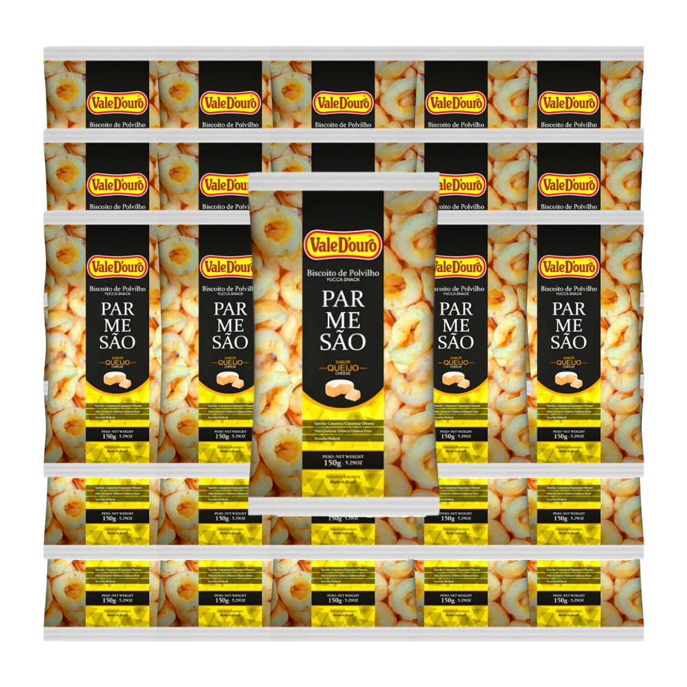 Biscoito Polvilho Argola Parmesão Vale D'ouro 150g - Cx 25un | Shopee Brasil