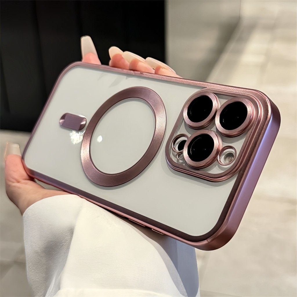 Luxo Chapeamento Magnético Caso Macio Para iPhone 16 14 15 12 11 13 Pro ...