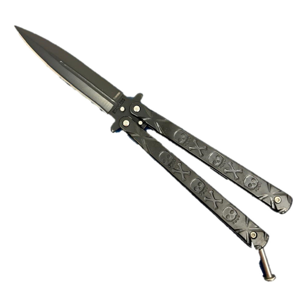 CANIVETE BUTTERFLY COM TRAVA PROFISSIONAL CAVEIRA PRETO T286BBI ...