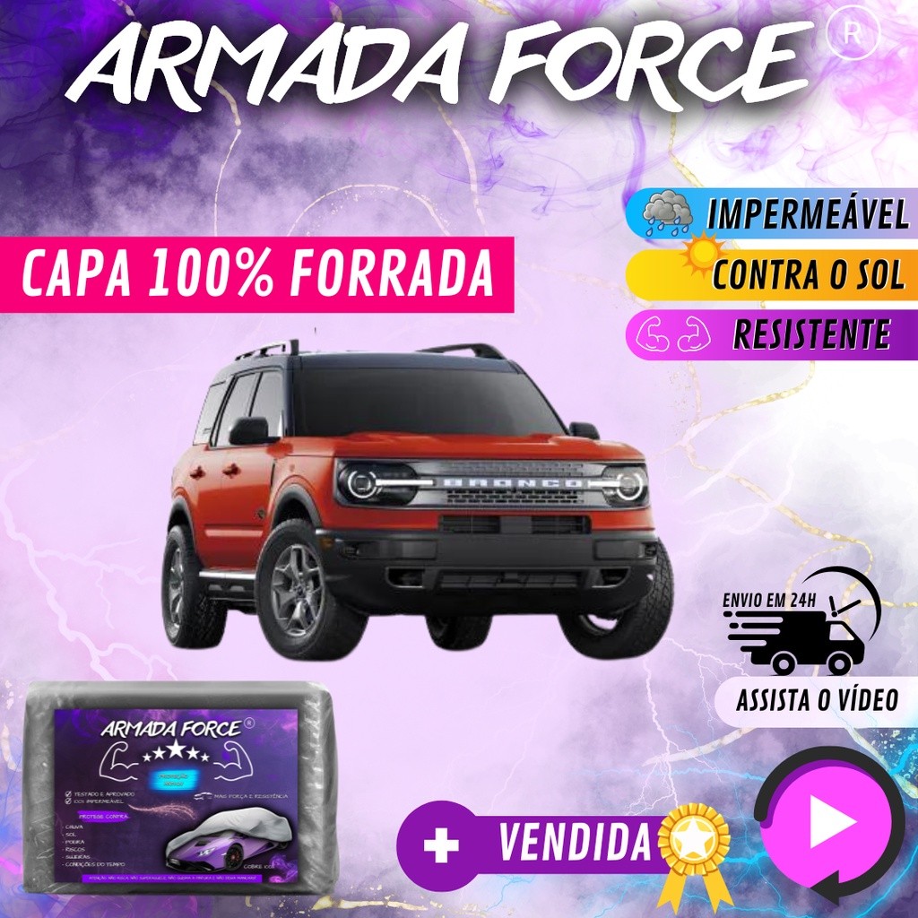 Capa Cobrir Carro BRONCO SPORT 100% Force 100% Impermeável Forro Total ...