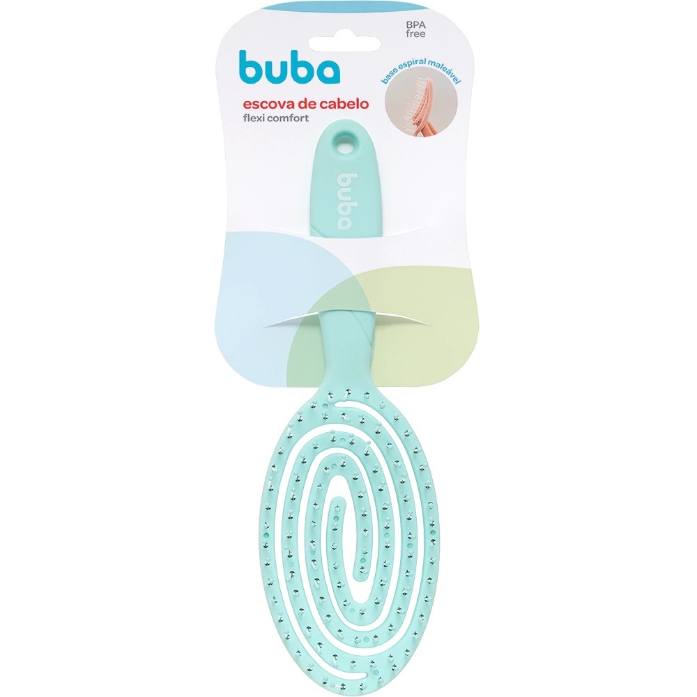 Escova de Cabelo Infantil Flexi Comfort Verde - Buba | Shopee Brasil