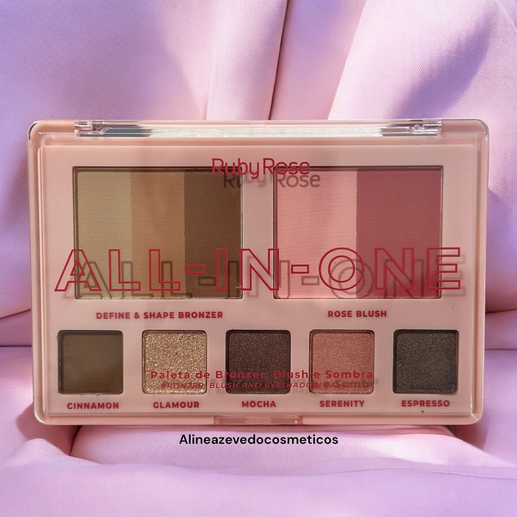 Paleta de Bronzer, Blush e Sombra All-In-One Ruby Rose | 21,58g ...