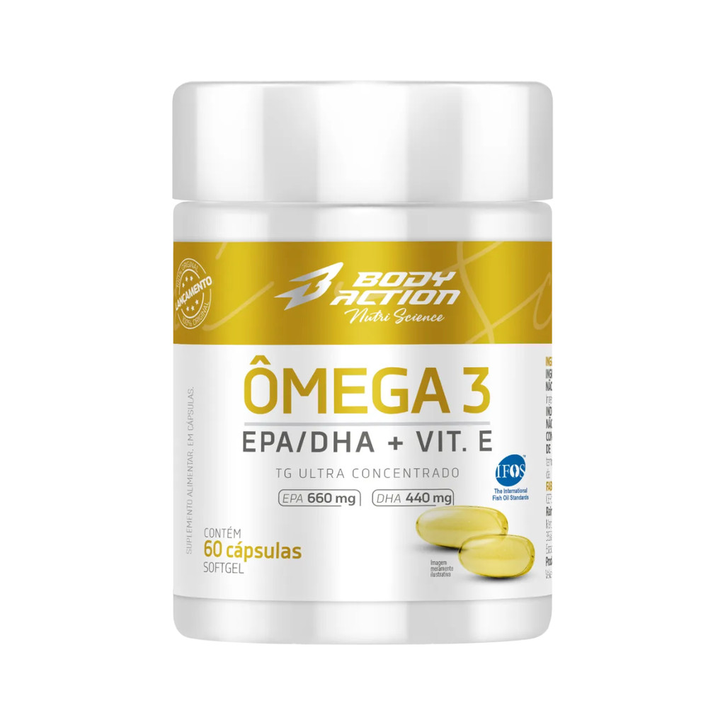 Ômega 3 EPA/DHA + Vitamina E 60 Cápsulas - Bodyaction | Shopee Brasil