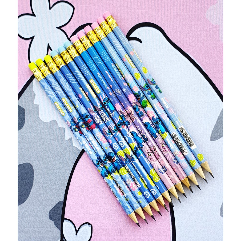 Lápis HB do Stitch com Borracha (3 unidades) | Shopee Brasil