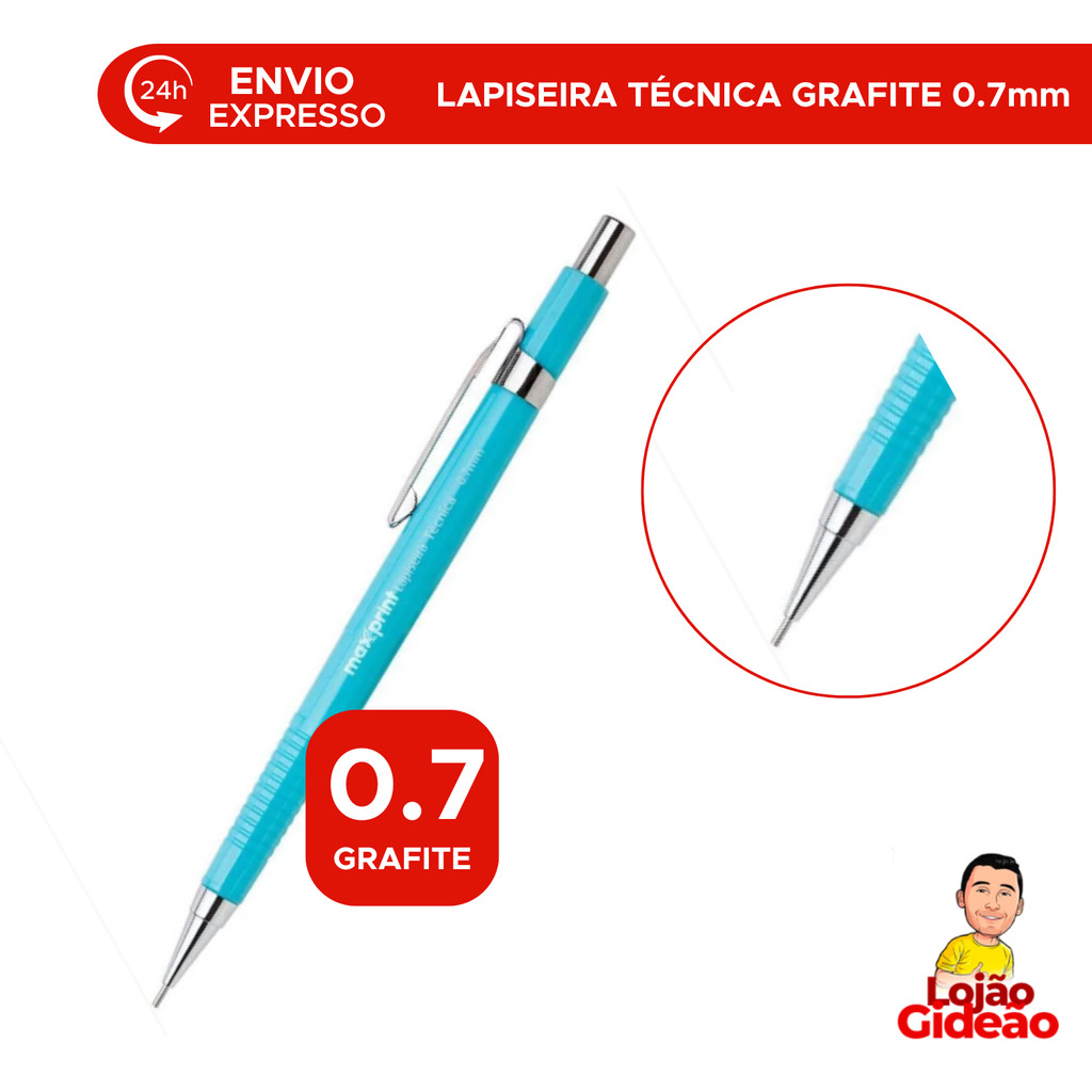 Lapiseira Técnica Metálica 07mm Para Escolar Profissional Desenho ...
