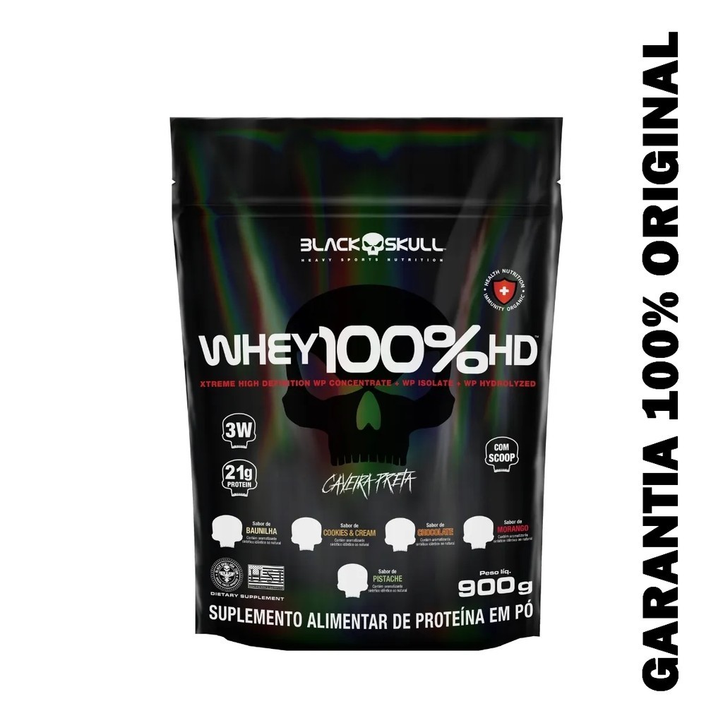 Whey 100% HD Refil 900g - BLACK SKULL | Shopee Brasil