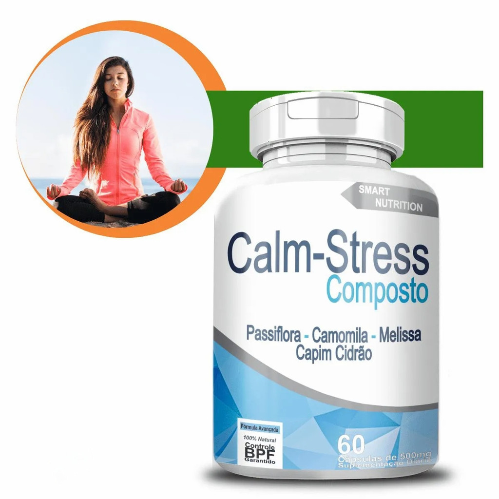 CALM-STRESS COMPOSTO 500MG 60 CÁPS PRODUTO NATURAL | Shopee Brasil