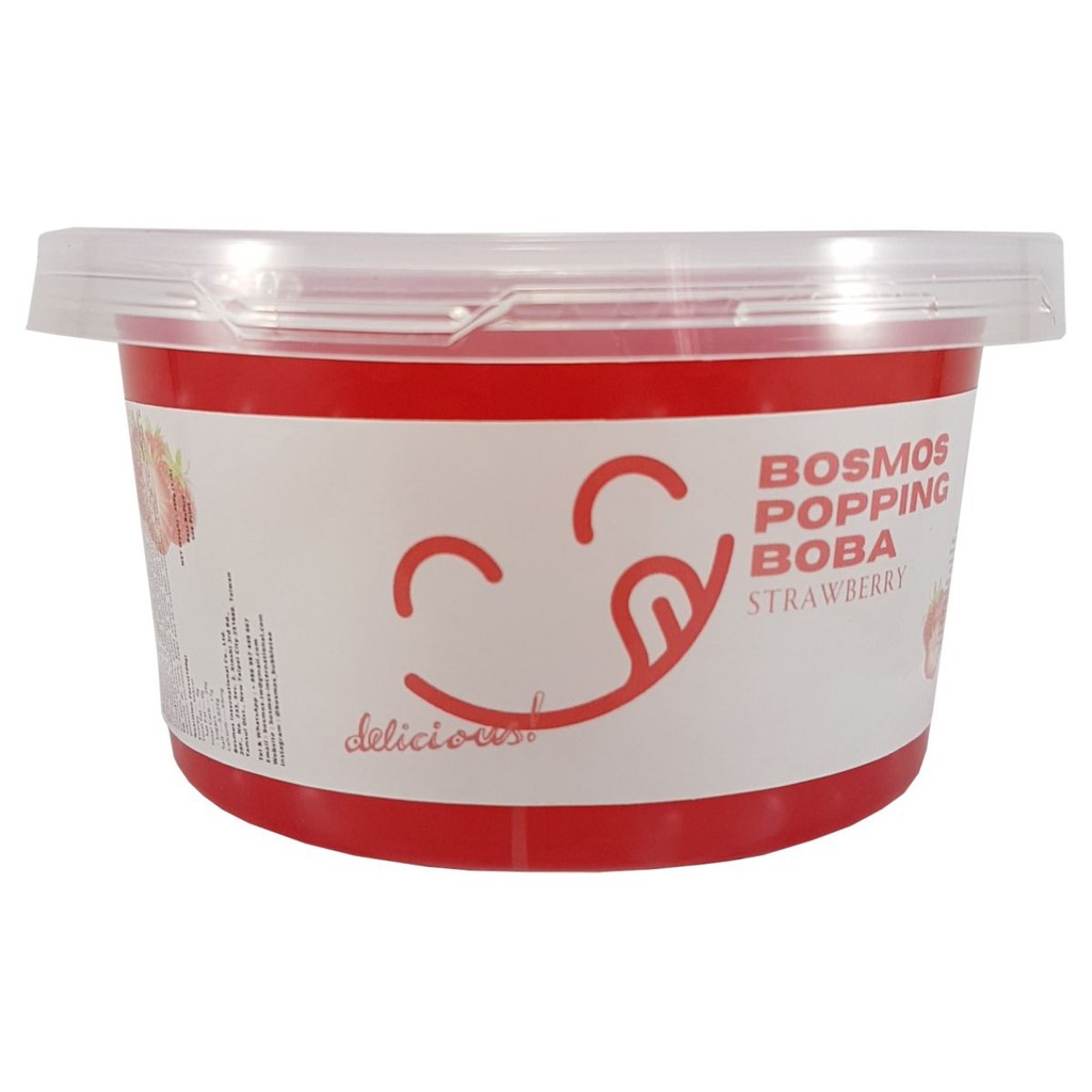 Bolinhas Para Bubble Tea Sabor Morango Popping Boba Bosmos 490g ...