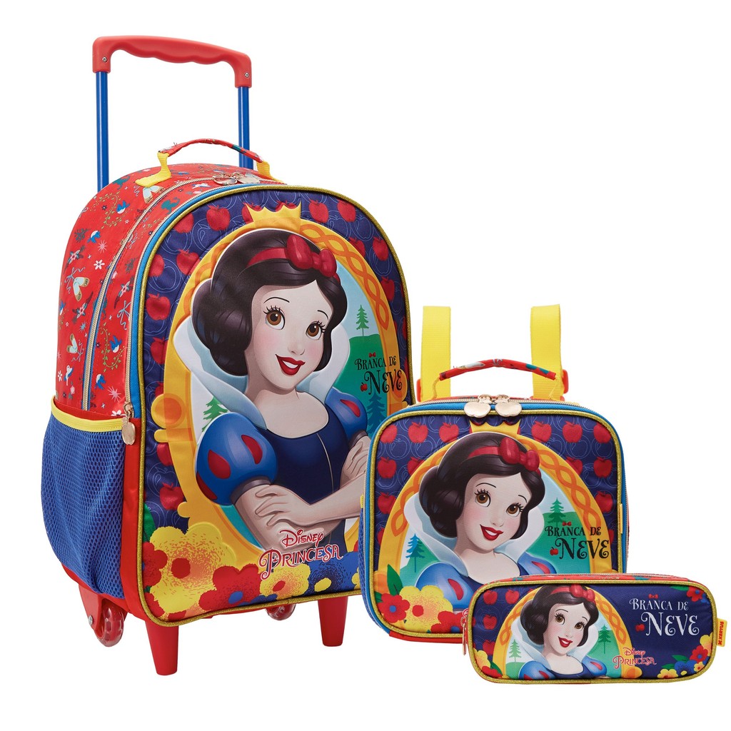 Mochila Mala Escolarcom Rodas 16", Lancheira Térmica, Estojo Duplo ...