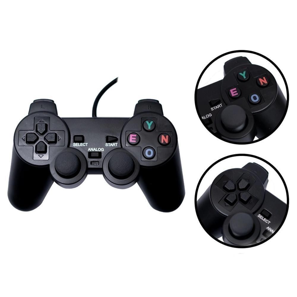 Kit 2 Controles PS2 Com Fio Manete Jogos Alta Resistência | Shopee Brasil
