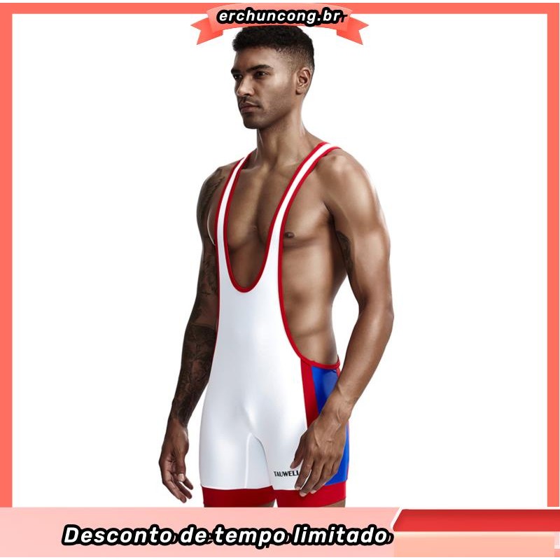 Homens Shaper Do Corpo Macac O Elastic Skinny Jumpsuit Bodysuit Wrestling Singlet Shapewear ...