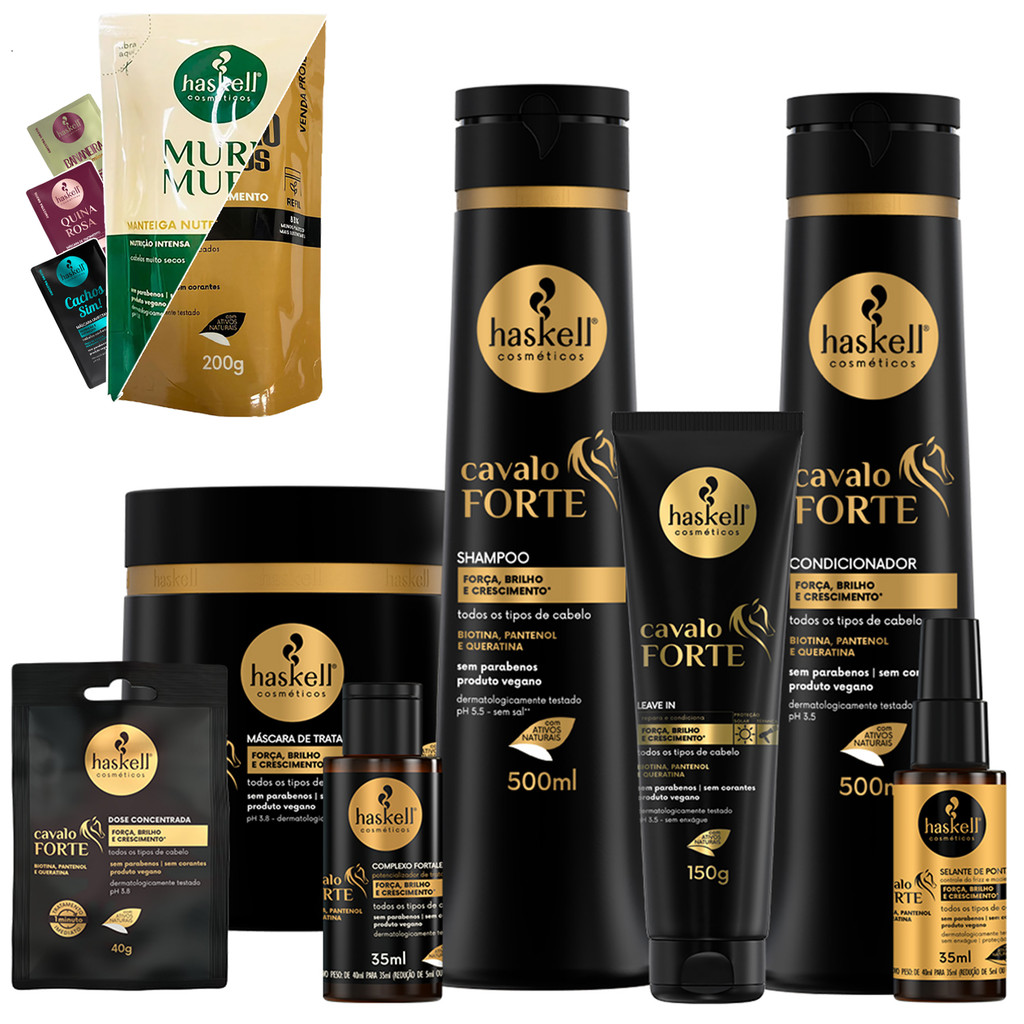 Kit Haskell Cavalo Forte 500ml Completo + Dose Concentrada | Shopee Brasil