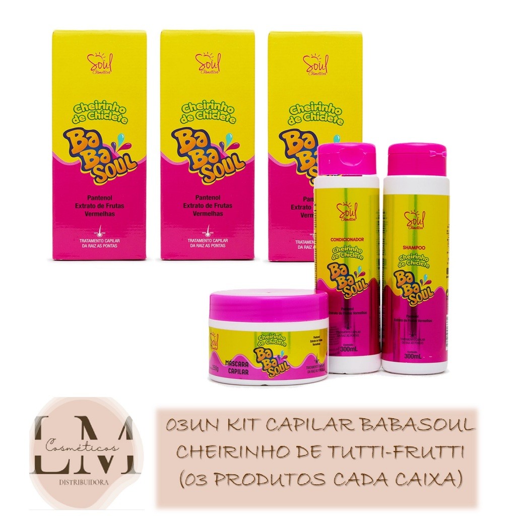 Caixa com 03 UN Kit Capilar Cheirinho De Babalu Soul Cosmeticos ...