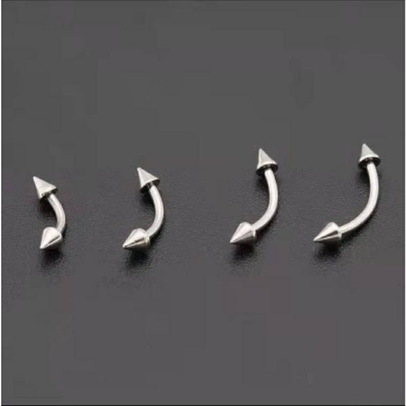 Feeling 316L Piercing Microbell Curvo Spike Prata vertical labret ...