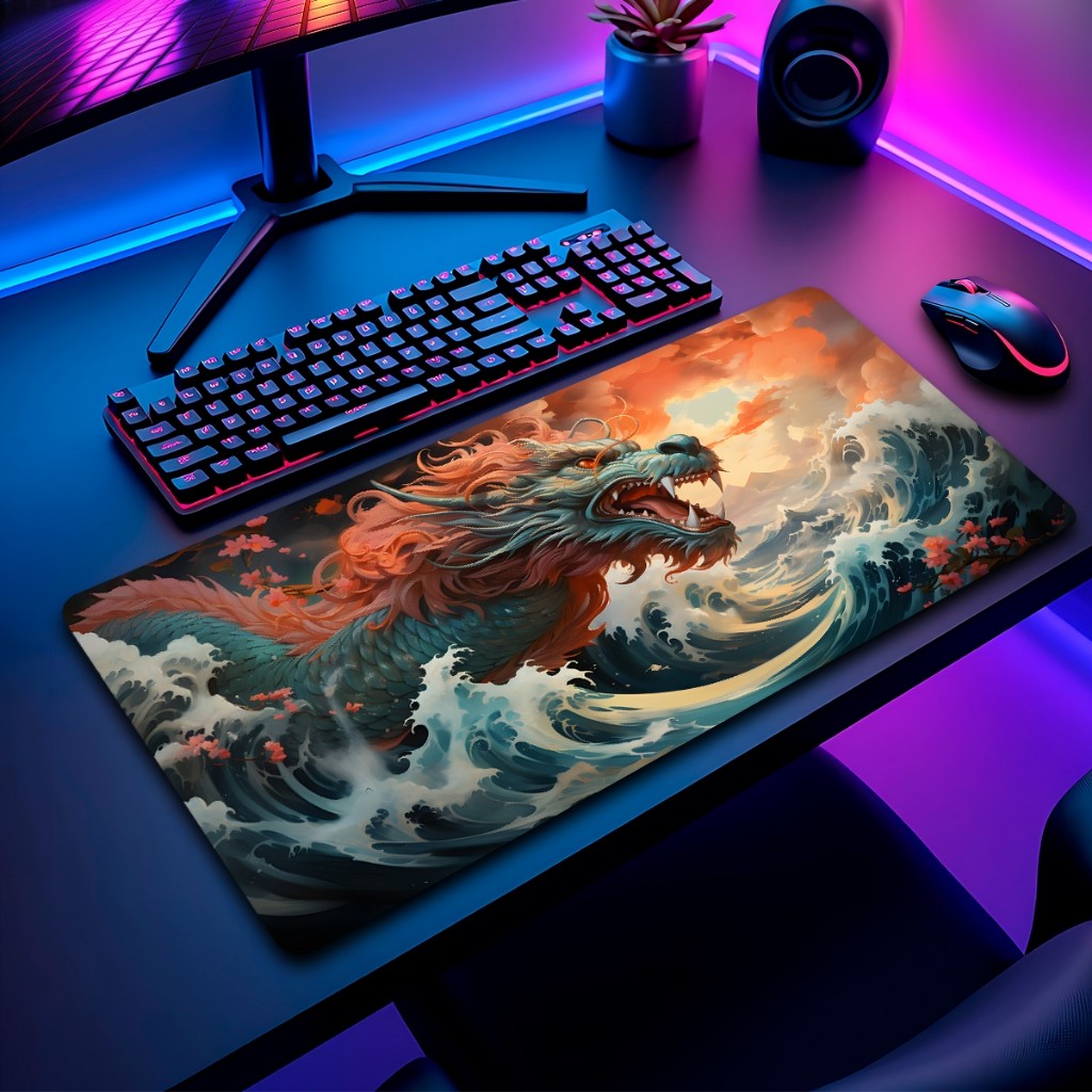 Mouse Pad Dragao Japones Gamer Antiderrapante Grande Diversas Estampas ...