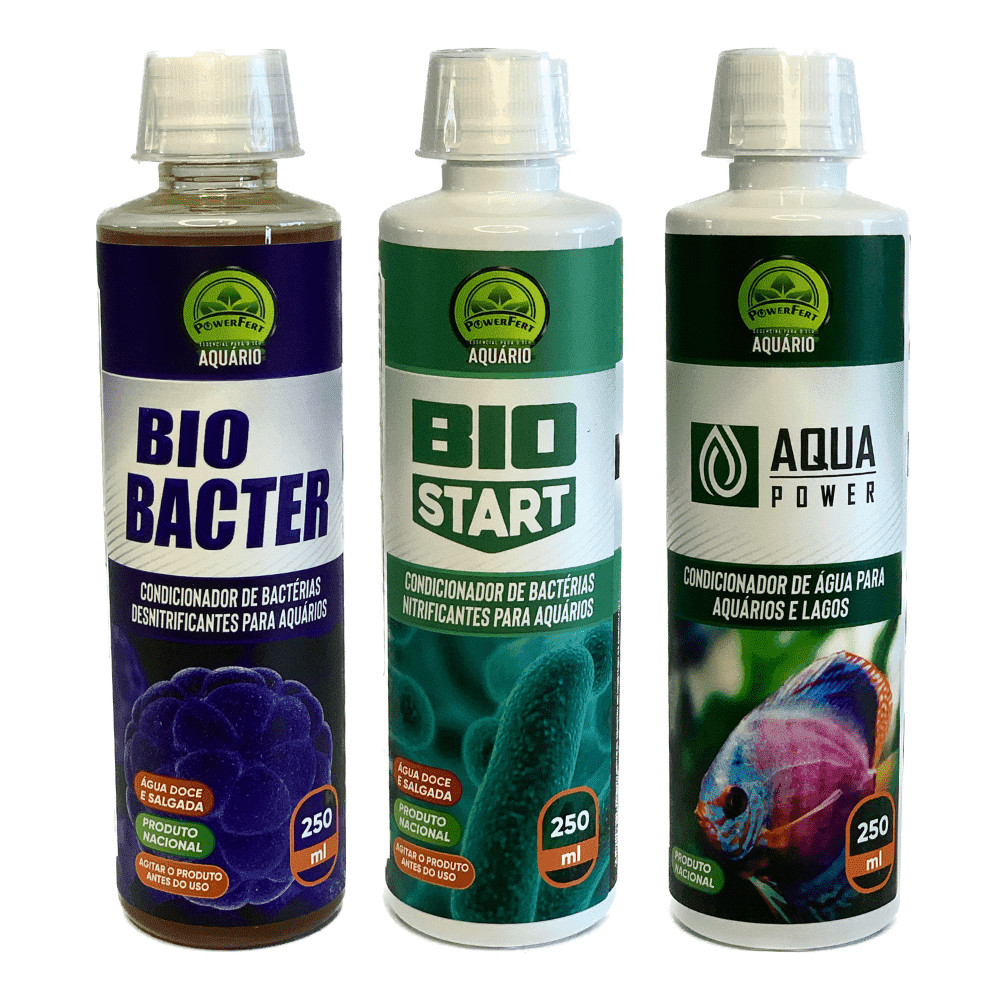 Kit 03 Un AquaPower Biobacter e Biostart 250ml Powerfert | Shopee Brasil
