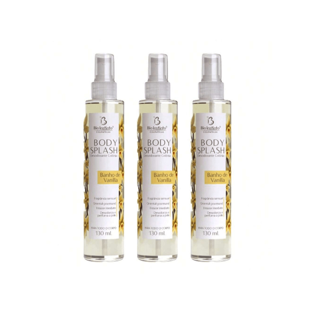 Kit C\ 3 Body Splash Desodorante Colônia Banho de Vanilla - 130ml | Shopee Brasil