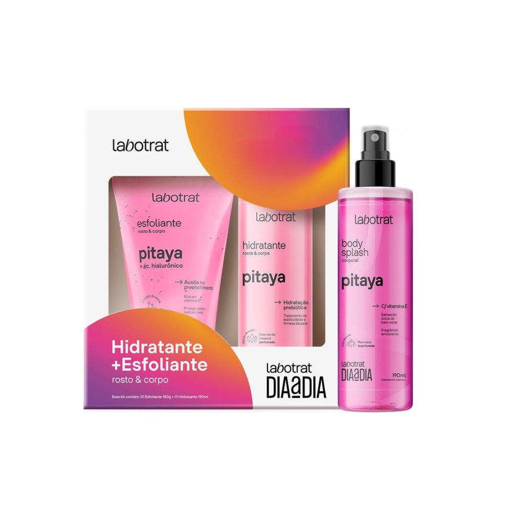 Kit Body Splash e Esfoliante Hidratante Pitaya Labotrat | Shopee Brasil
