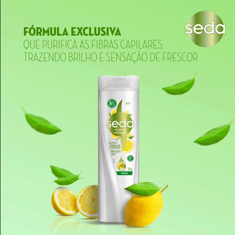 Shampoo Seda Joias da Natureza Chá Verde e Cítricos 325ml | Shopee Brasil
