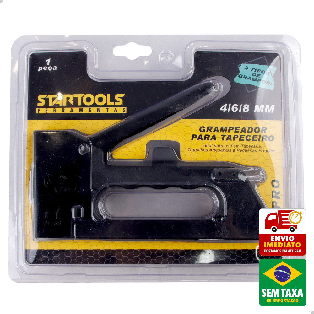 Grampeador Para Tapeceiro 4/6/8 MM Manual Profissional Estofado StarTools AR0402 | Shopee Brasil