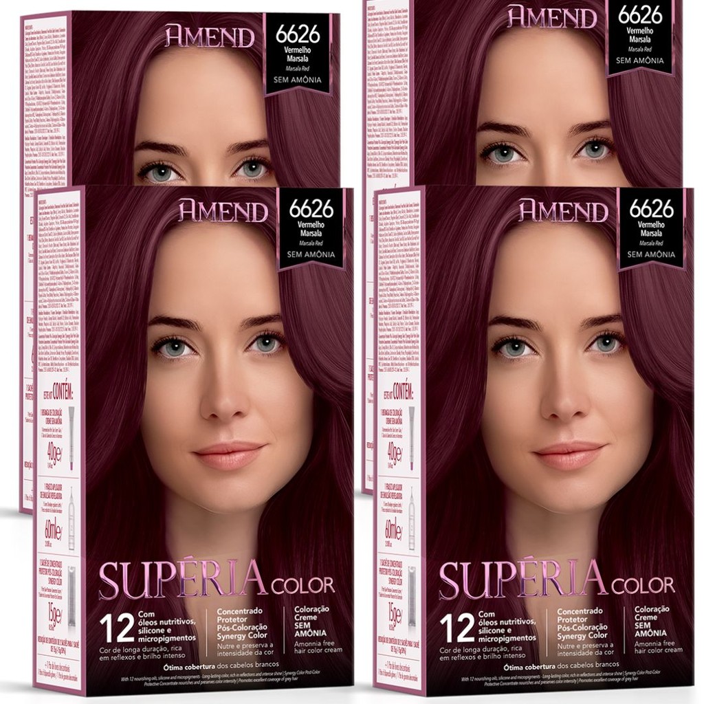 Tonalizante Amend Supéria Color 6626 Vermelho Marsala | Shopee Brasil