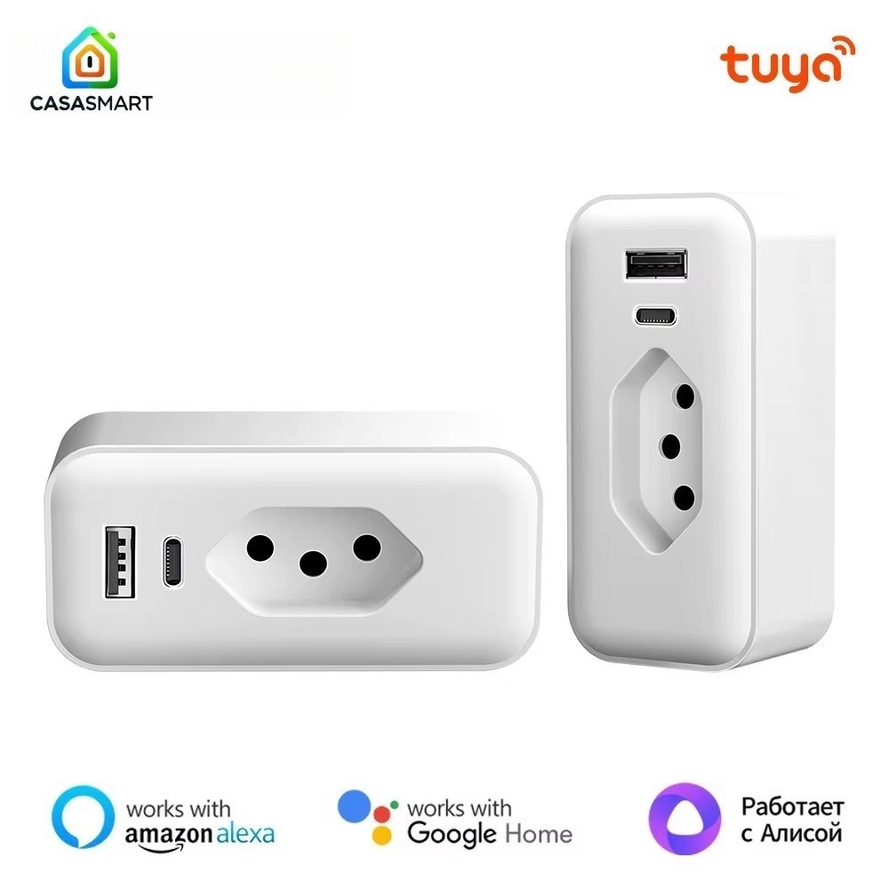 Plugue Inteligente WiFi com Monitor de Alimentaçã Brasil USB Tipo-C ...