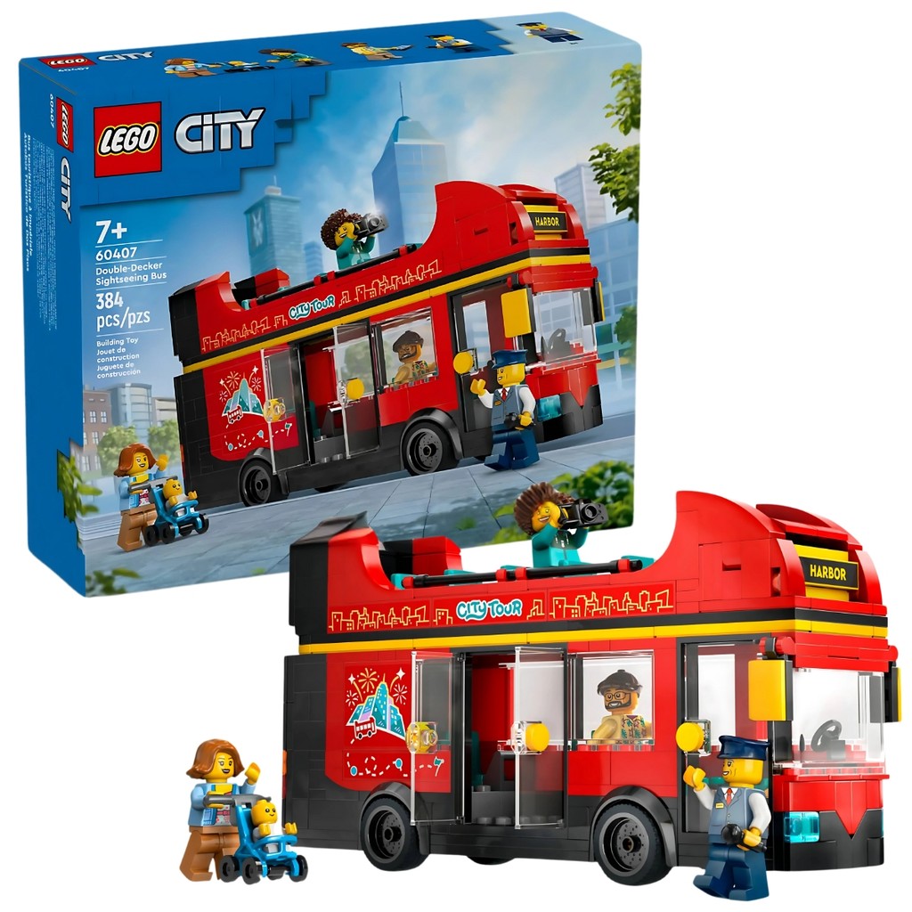 Ónibus Turístico De Dois Andares 384 peças 60407 Lego City | Shopee Brasil