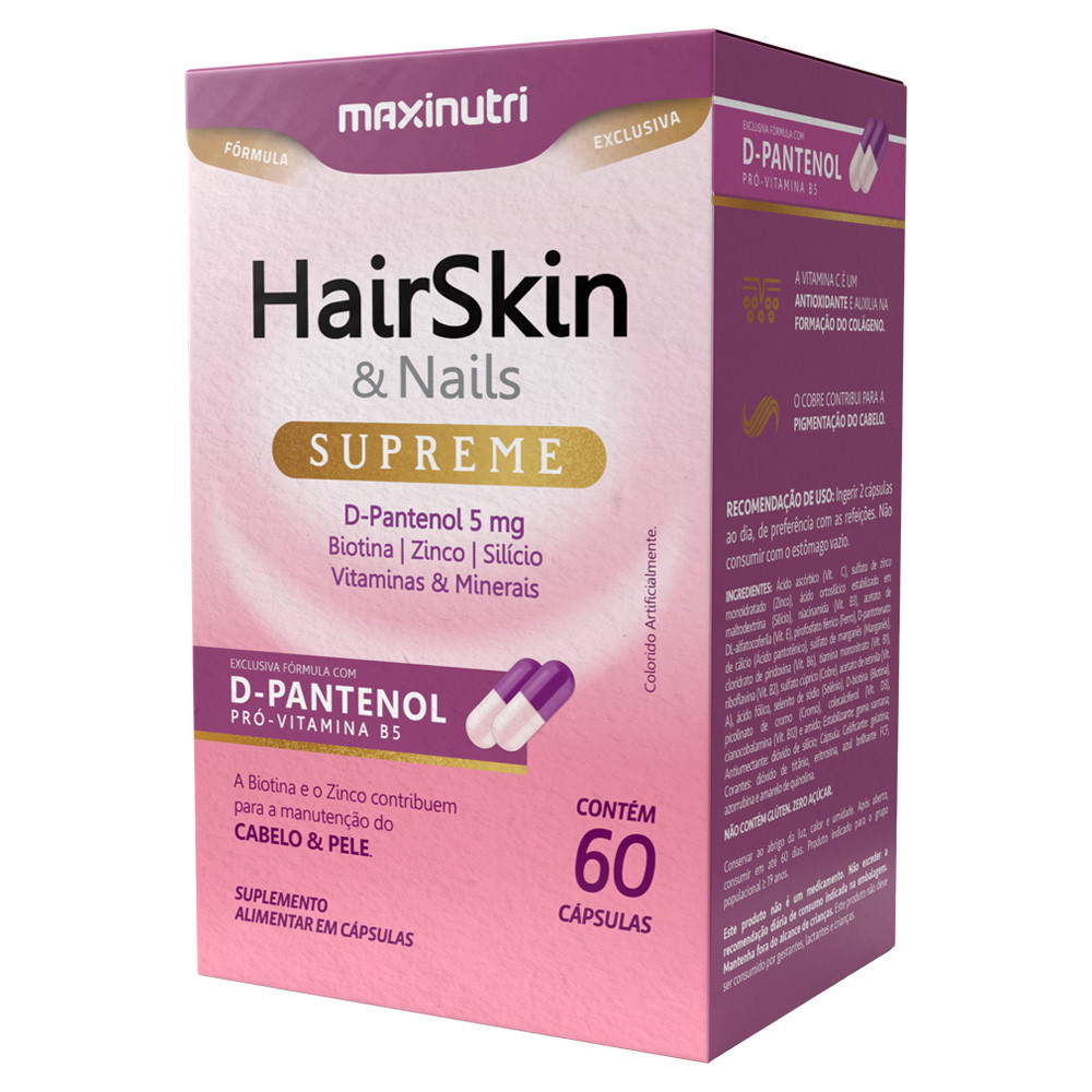 HairSkin Supreme com D-Pantenol 60 Capsulas Maxinutri | Shopee Brasil
