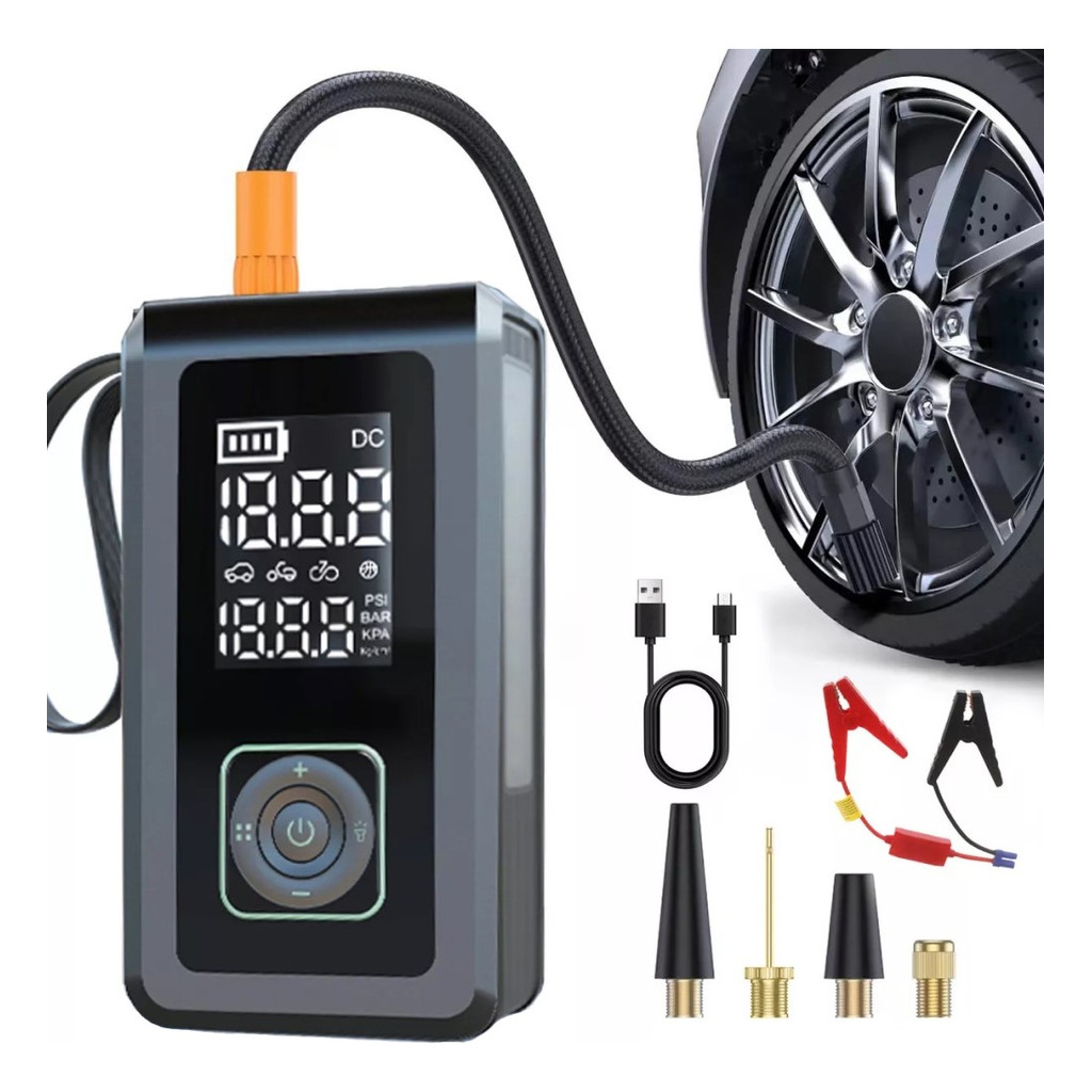 Calibrador Compressor e Bomba de Ar com Auxiliar de Partida e Power ...