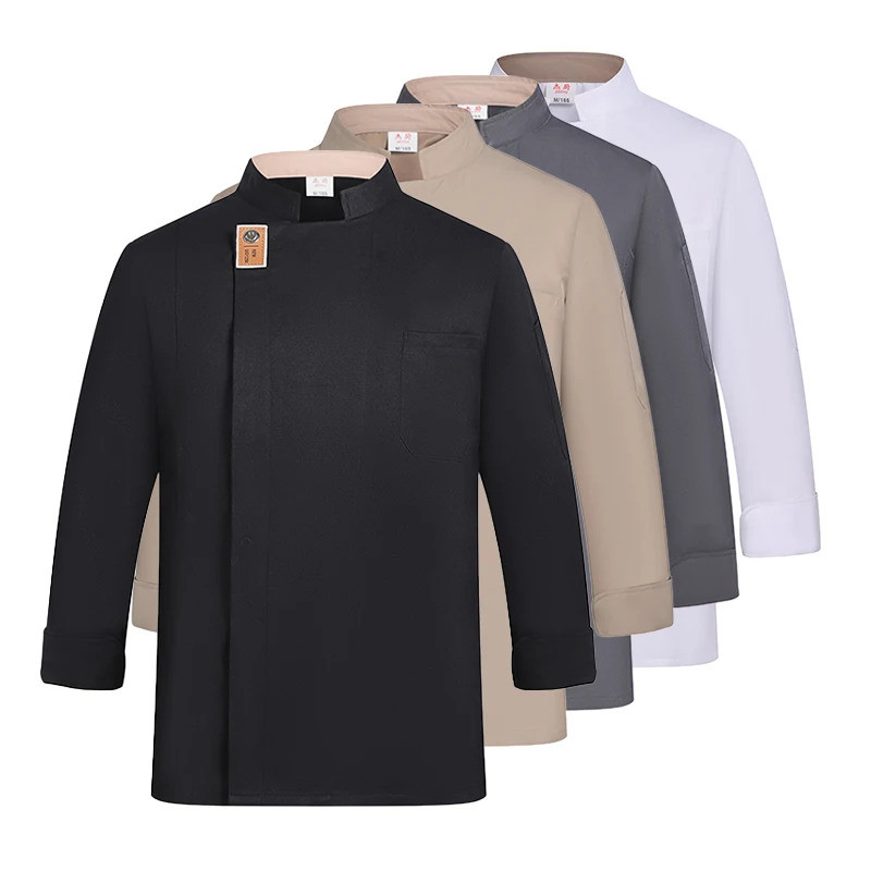 Uniforme De Chef Preto Restaurante Manga Longa Casaco De Cozinha ...