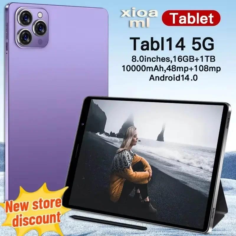 2025 Global Original Tab14 Tablet PC 8 Polegada Android 14 Snapdragon 888 1.000mah 16GB 1TB 5G ...