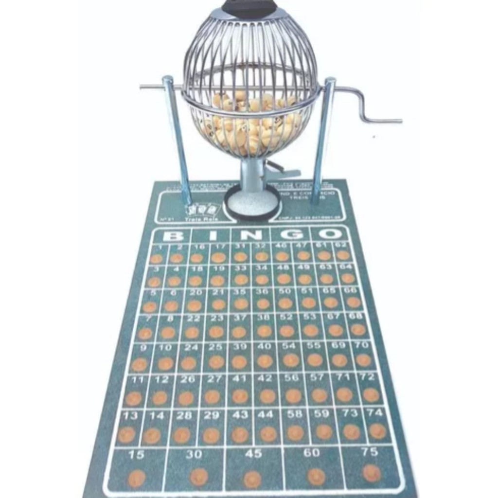 Jogo Globo De Bingo Roleta Madeira N.1 Cromado | Shopee Brasil