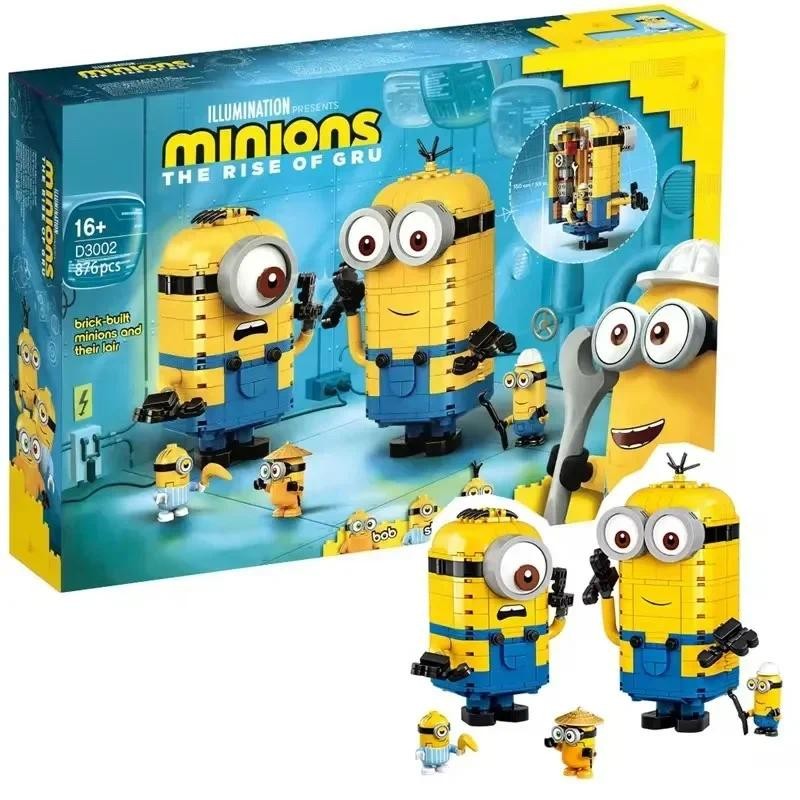 Construção Desprezível Me Minions Anime Brinquedos Stuart Kevin Bob 3d ...