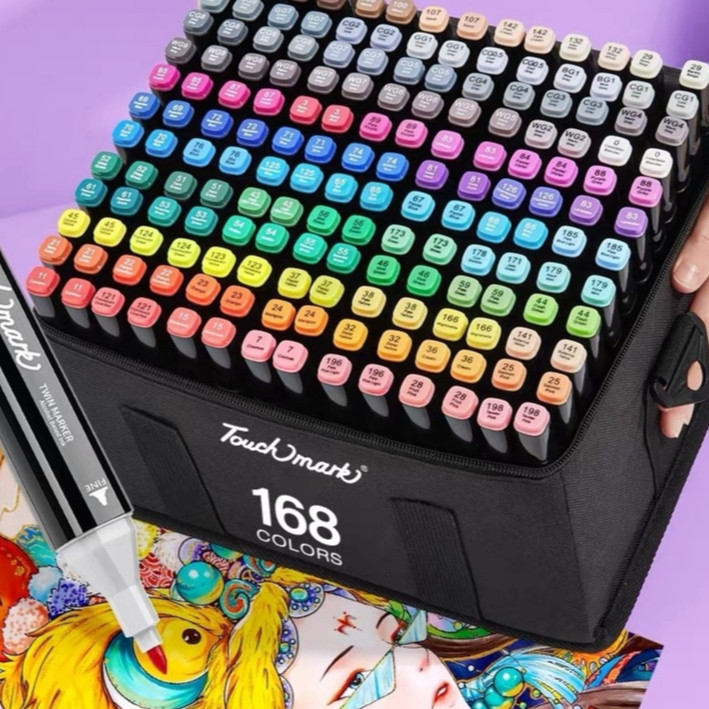 100 / 120/160 Cores touch marker Caneta Marcadora Com Ponta Dupla ...