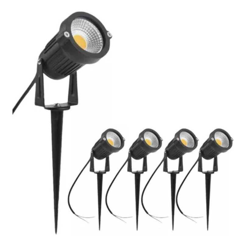 Kit 5 Luminária Planta Arvore Jardim Led Luz Amarela 7w Ip65 | Shopee ...