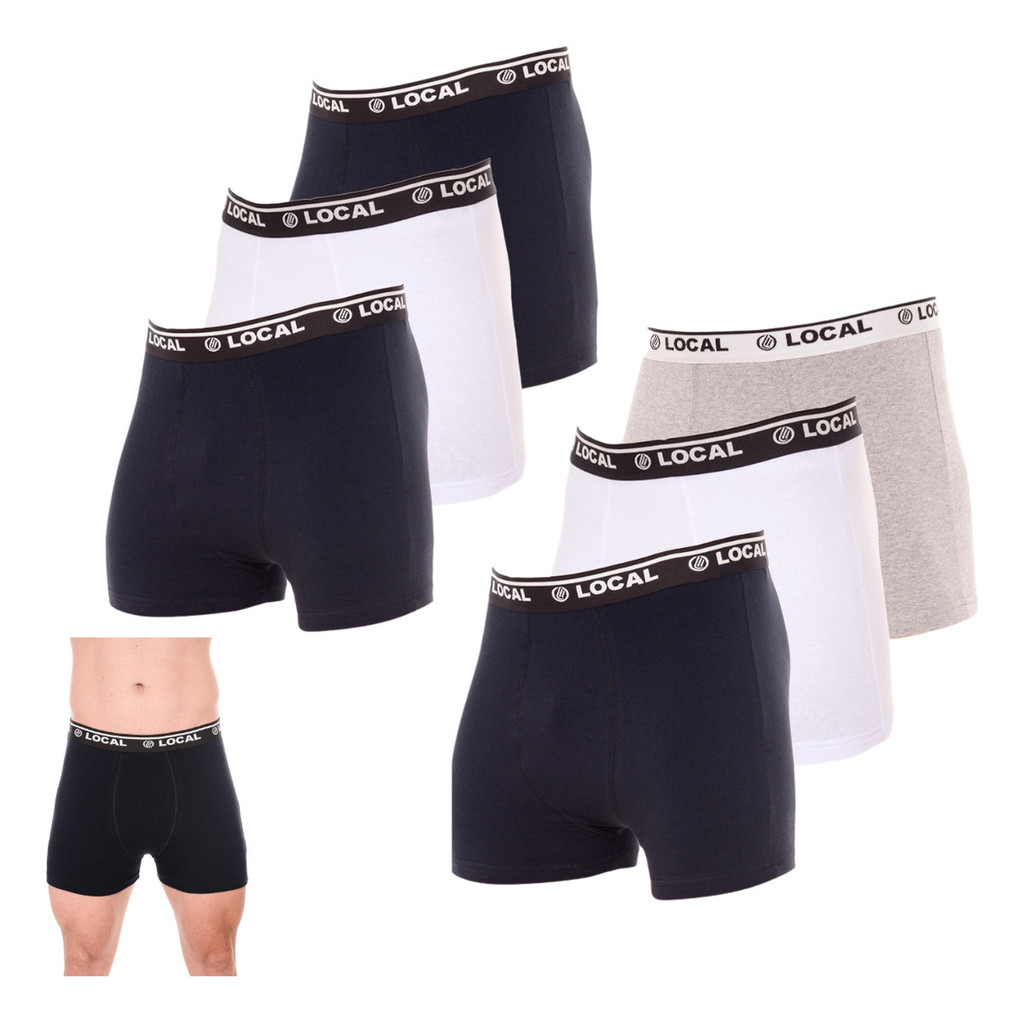 Kit 6 Cuecas Box Boxer Masculinas Algodão Lisa Reforçada | Shopee Brasil