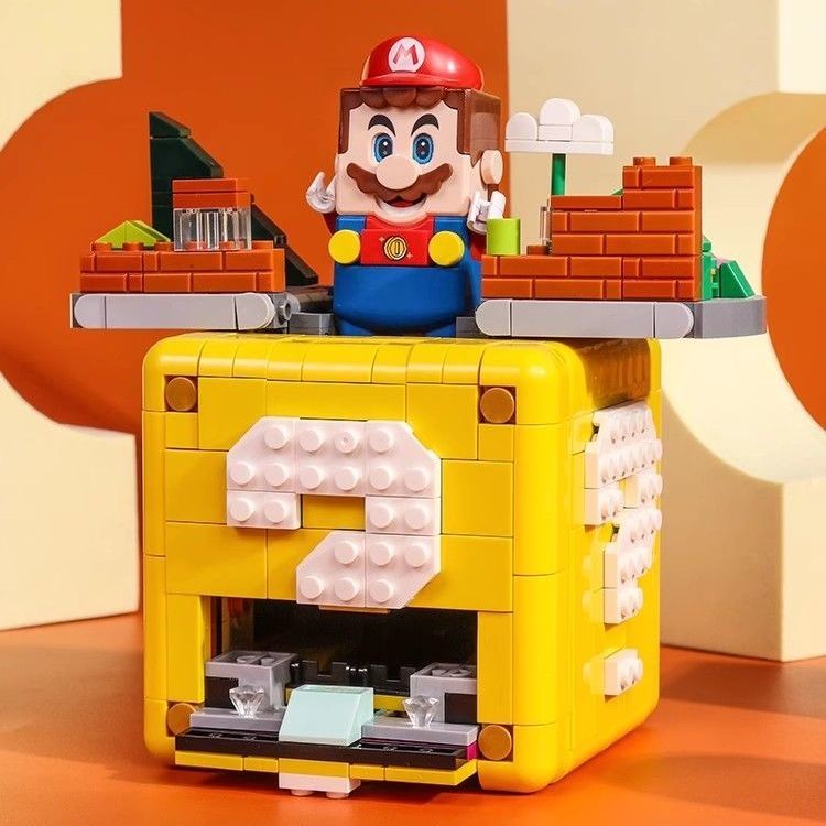 Compatível com Lego Super Mario Mario Caixa de ponto de interrogação ...