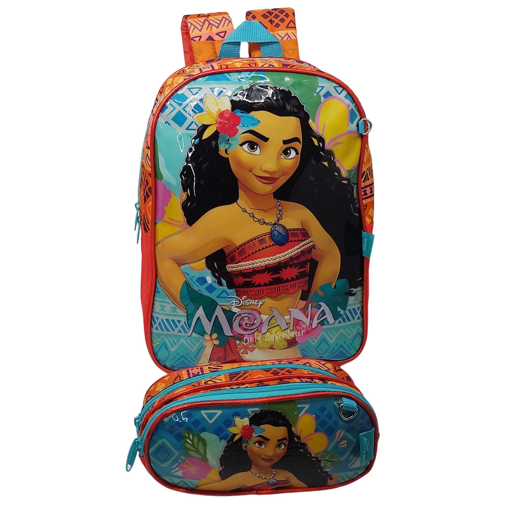 Kit Mochila Escolar Costa 36Cm Media Moana Adventuer Original Chenson ...