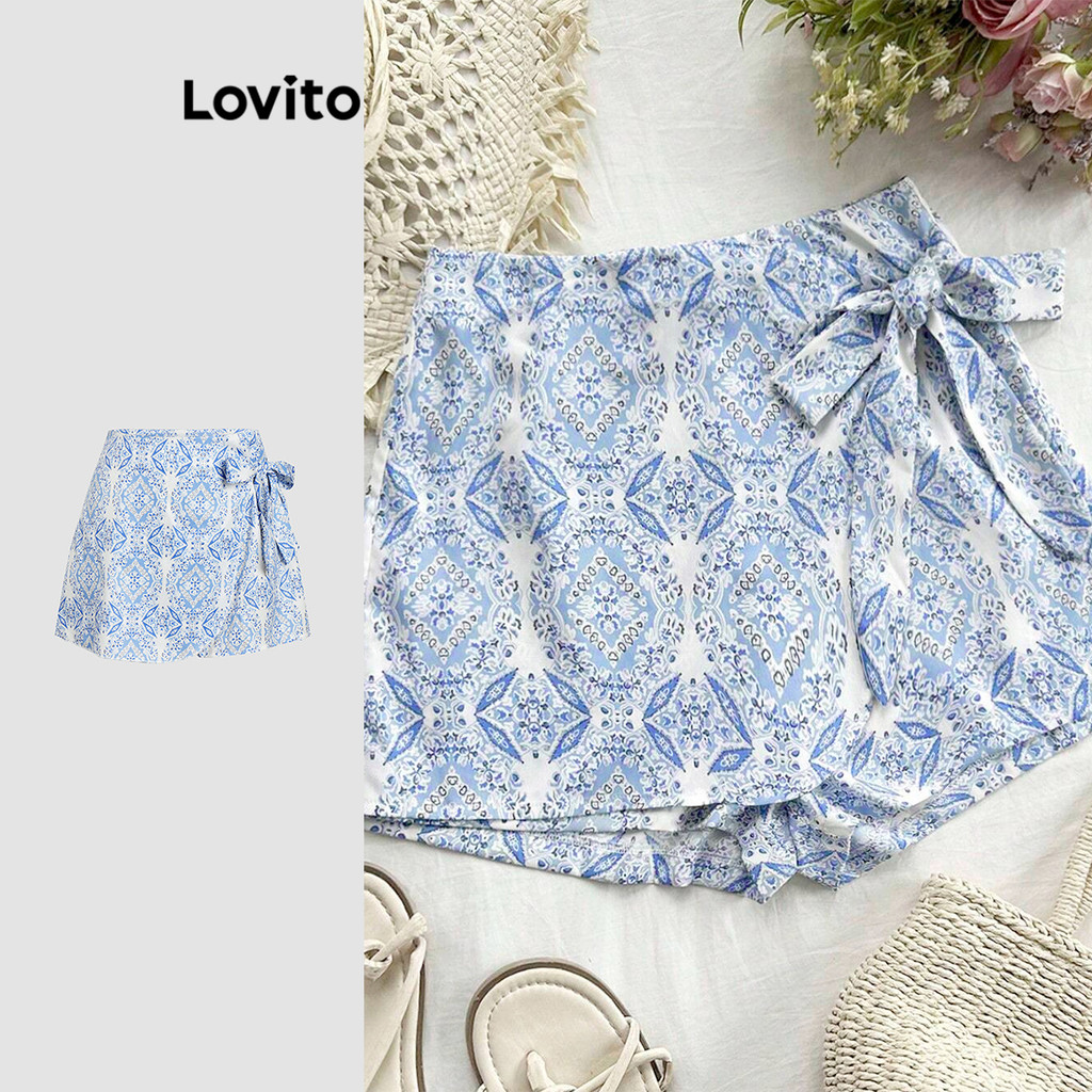 Lovito Saias de renda com estampa tribal boho para mulheres L112ED217 ...