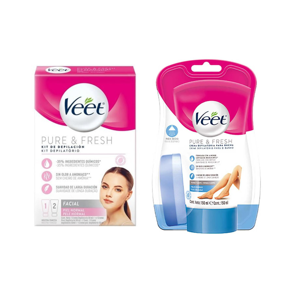 KIT 1 VEET PURE & FRESH + 1 VEET BANHO 150ML | Shopee Brasil