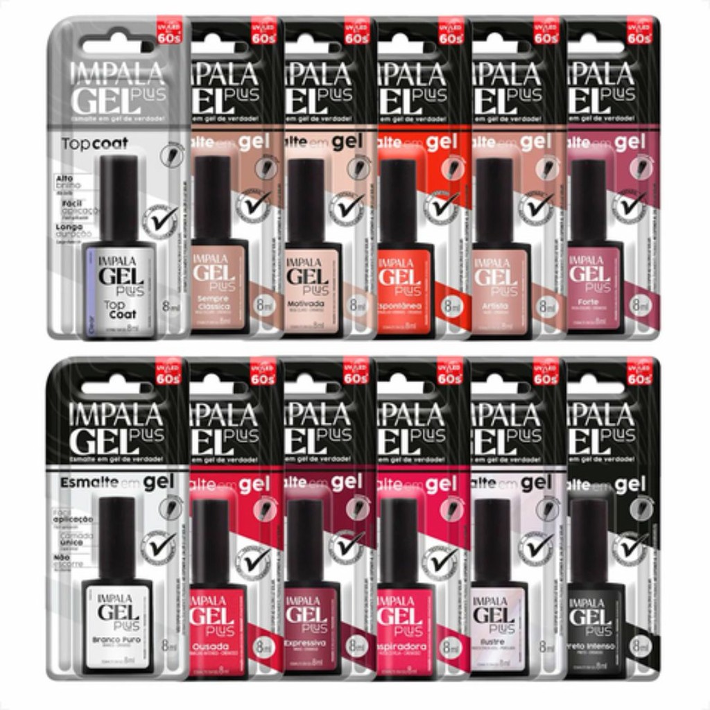 Esmalte Em Gel Impala Plus Cabine Uv/led 60s Escolha a Sua Cor | Shopee ...