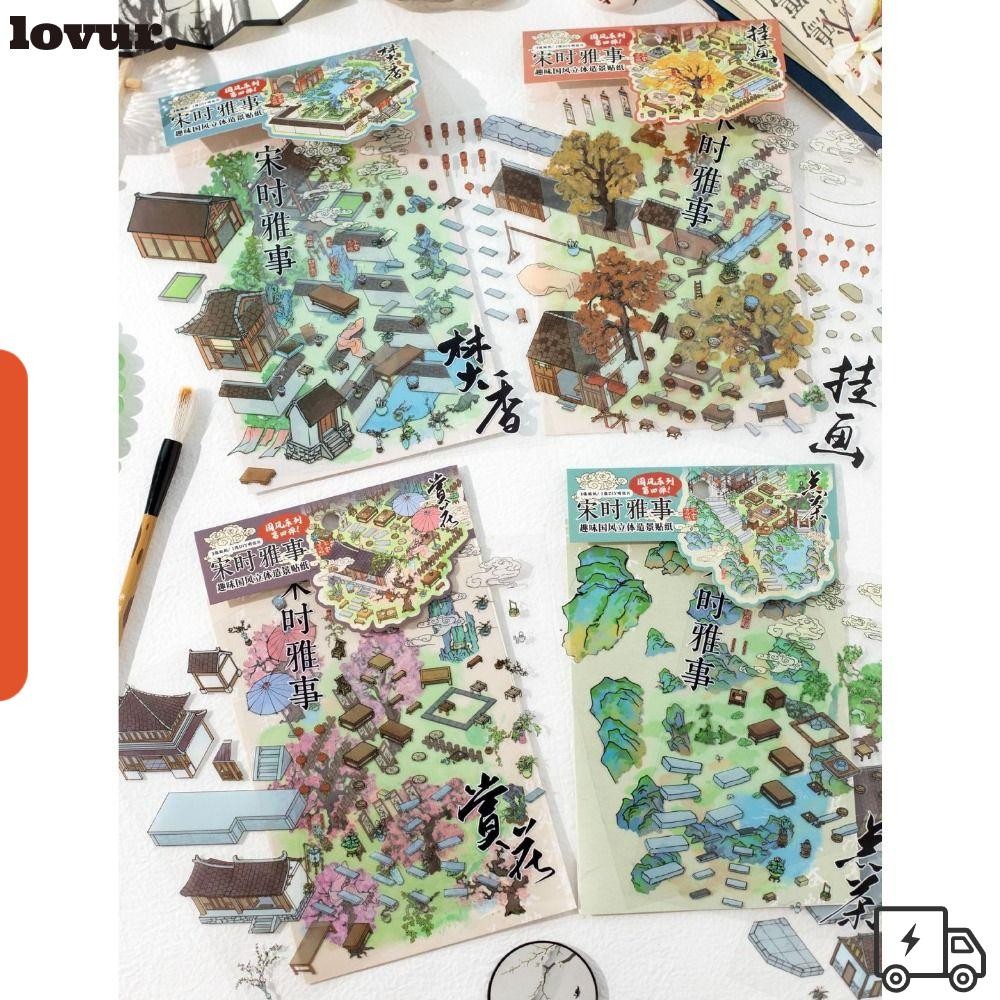Adesivo De Paisagem LOVUR , Adesivos De Cenário Antigo Feitos À Mão DIY ...