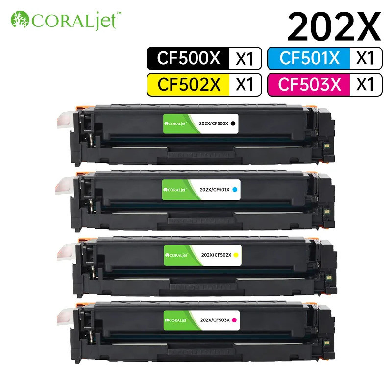 4PCS Cartucho de Toner 202X CF500X Compatível com HP Color Laserjet Pro ...