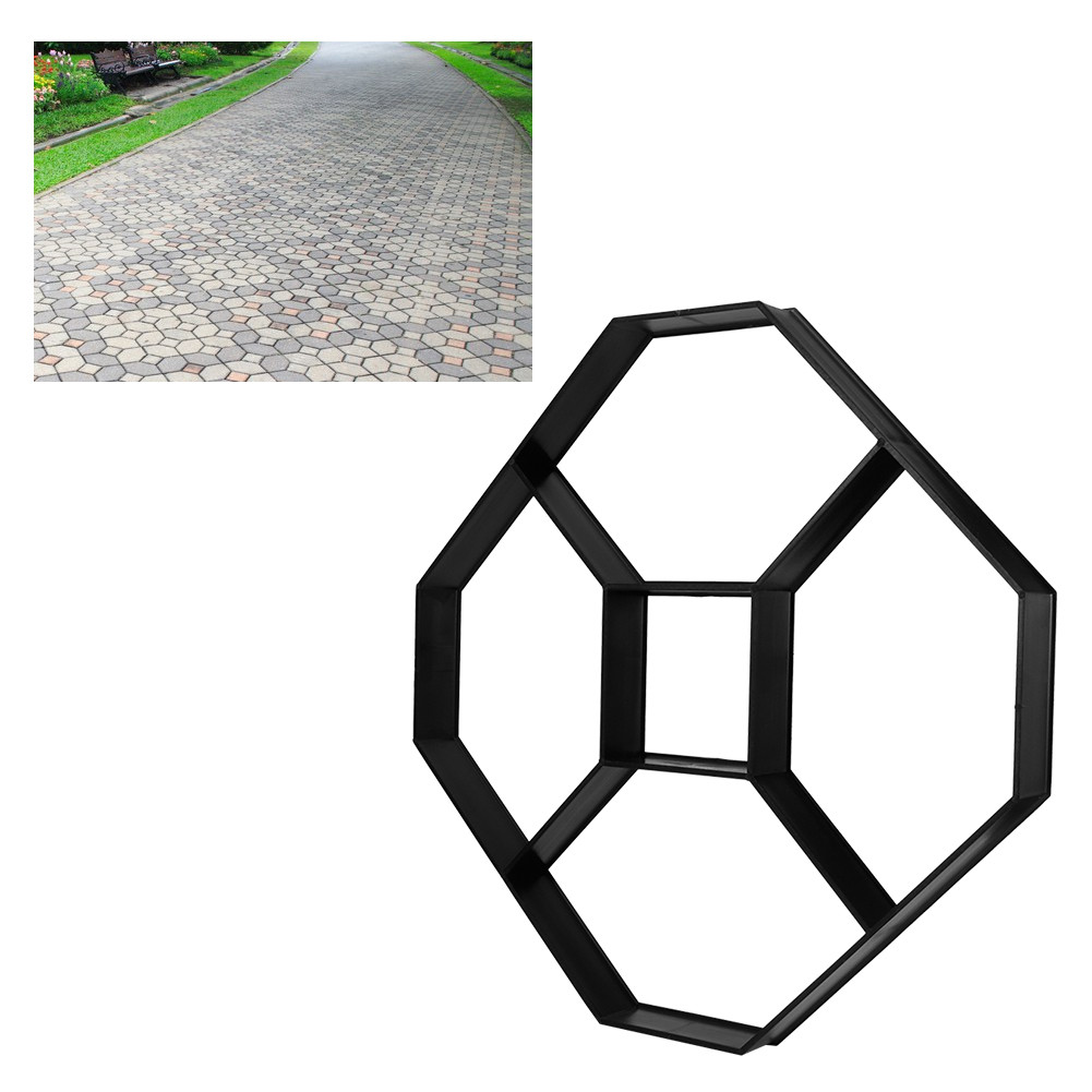 Hexagonal Paths Maker Mold Concrete Paving Sidewalks Terrace Yard Patio ...