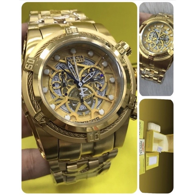 Relógio Invicta Reserve Zeus Bolt Skeleton Gold | Shopee Brasil