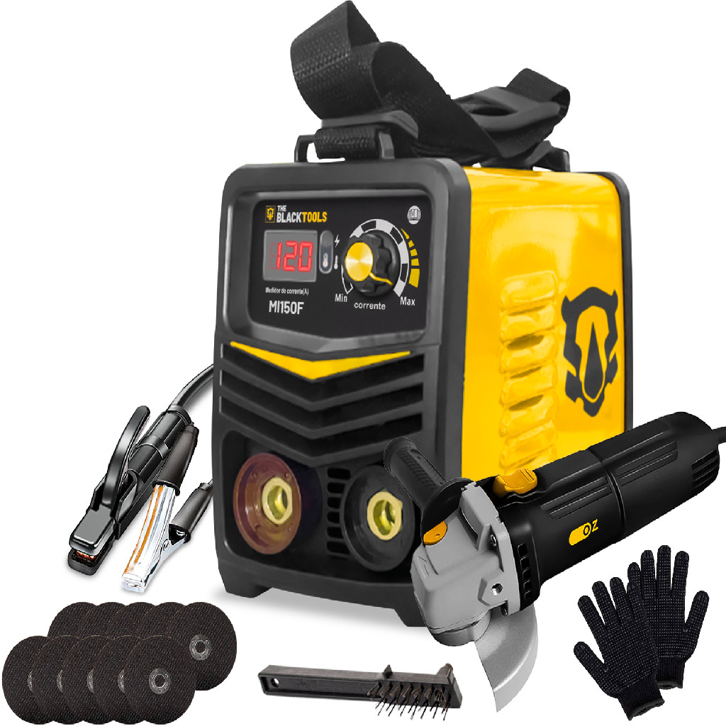 Kit Inversora De Solda 120a 220v Mma Tig + Esmerilhadeira + Luva ...