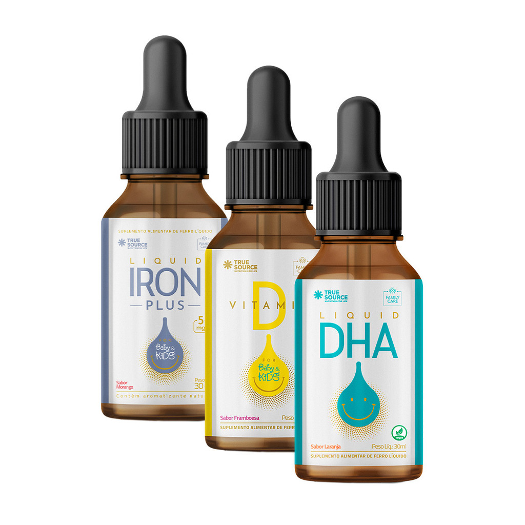Kit Iron Plus + Multivitamínico DHA + Vitamin D - 30ml cada | Shopee Brasil