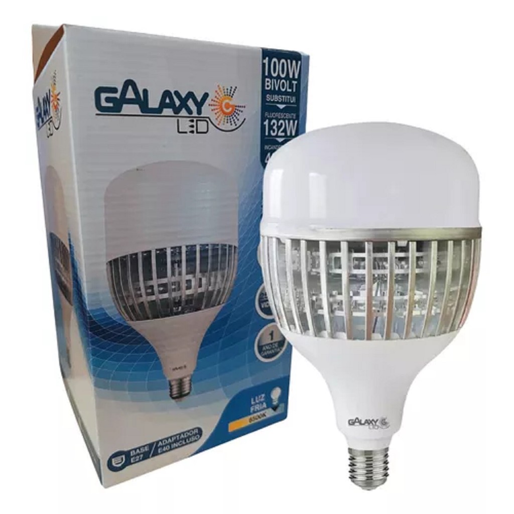 Lampada Led Mista Bulbo Alta Potencia 100w 6500k Bivolt E27/E40 Galaxy | Shopee Brasil