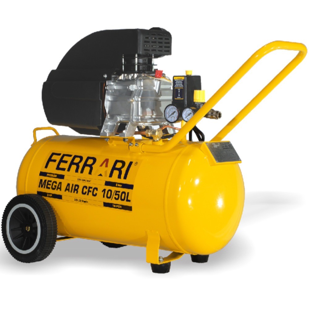 Compressor de ar 10 pés 50L 2 hp 115 libras - Mega Air Ferrari | Shopee Brasil